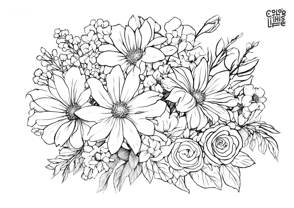 Free Printable Flowers Coloring Pages - Color This Life