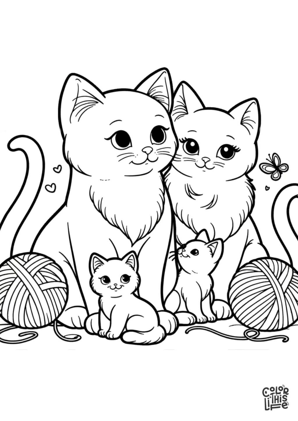 Free Printable Cats Coloring Pages - Color This Life