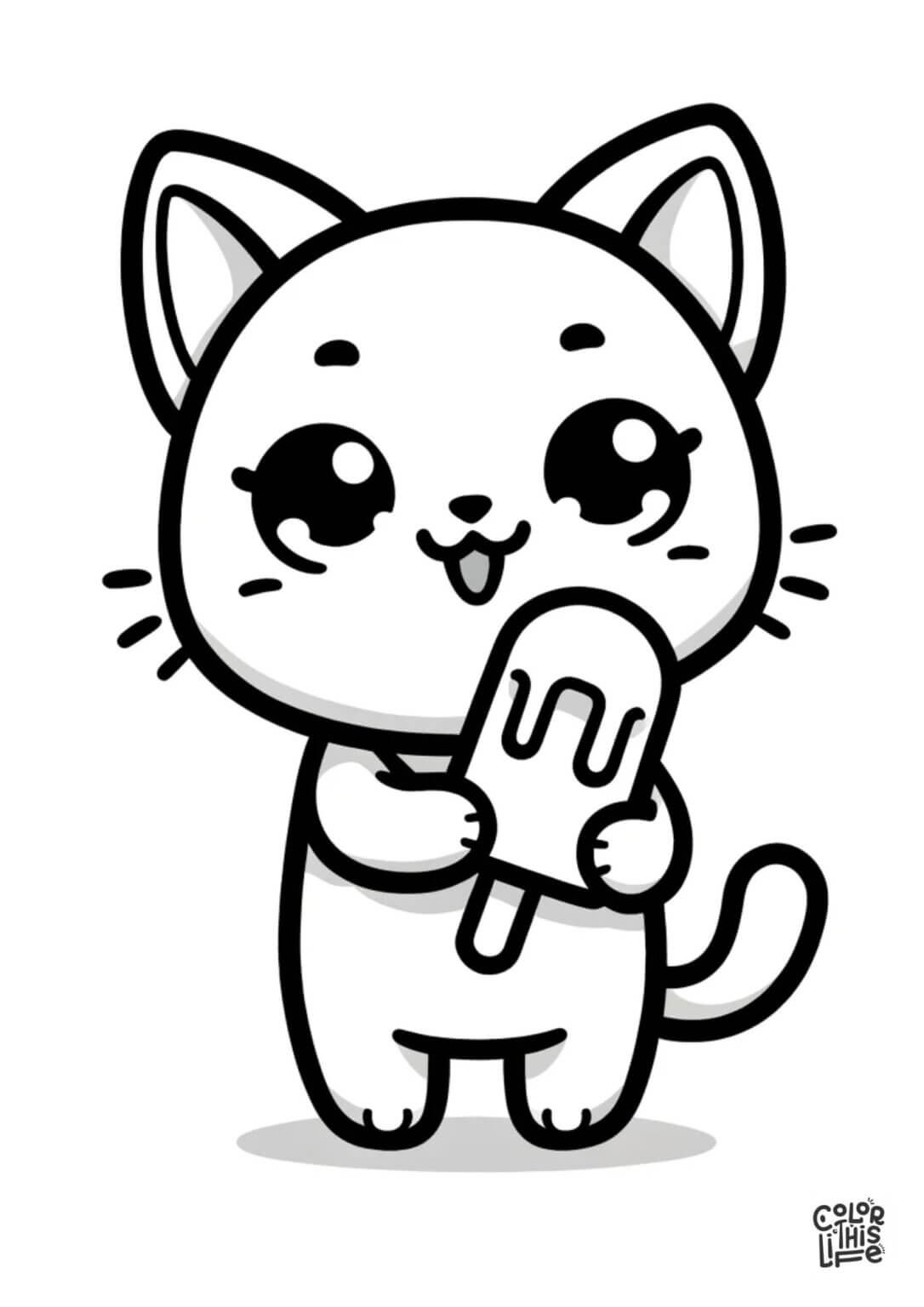 Cute Cat Coloring Pages (Free printable) - Color This Life