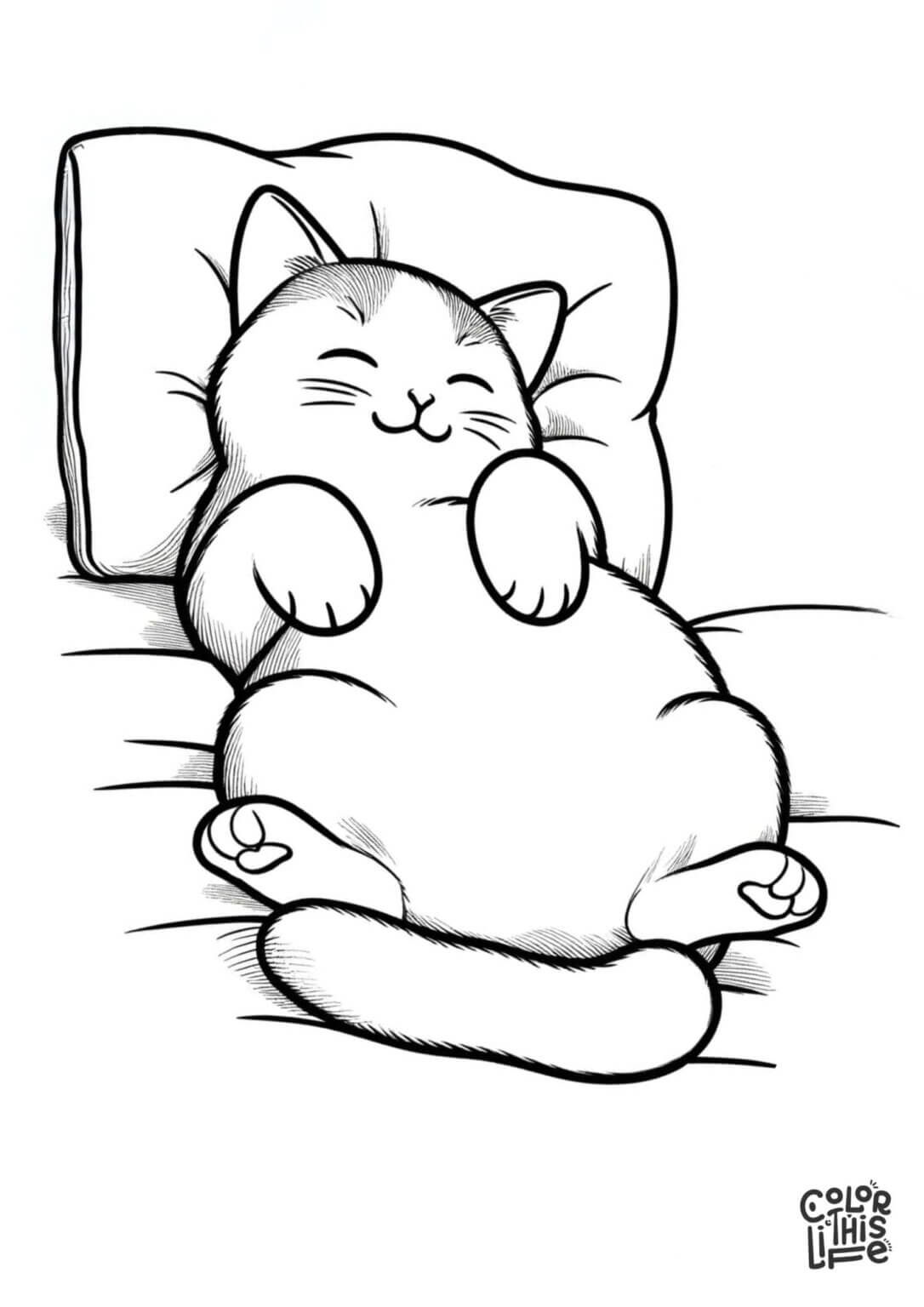 Realistic Cat Coloring Pages (Free Printable)