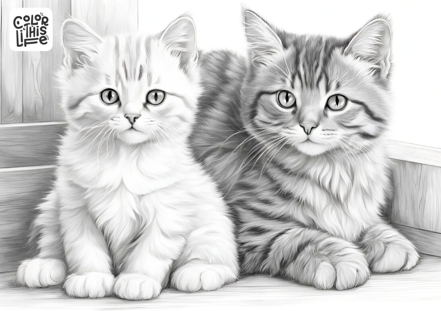 Cute Cat Coloring Pages (Free printable) - Color This Life