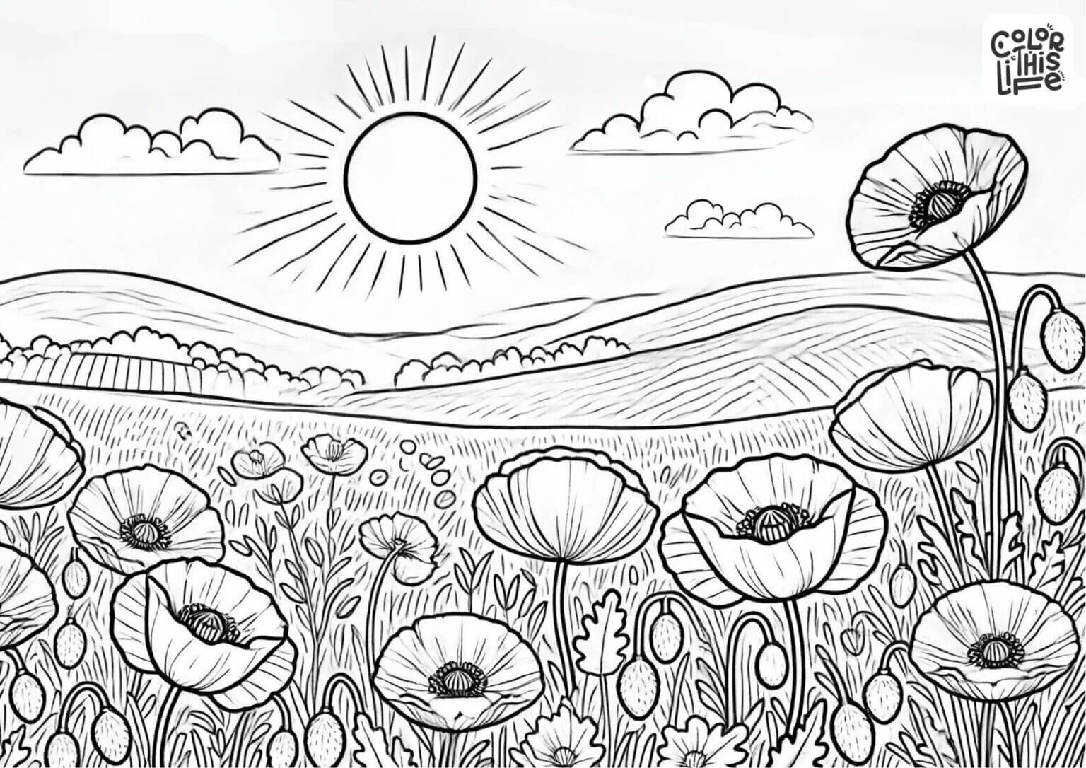 Free Printable Landscape Coloring Pages - Color This Life