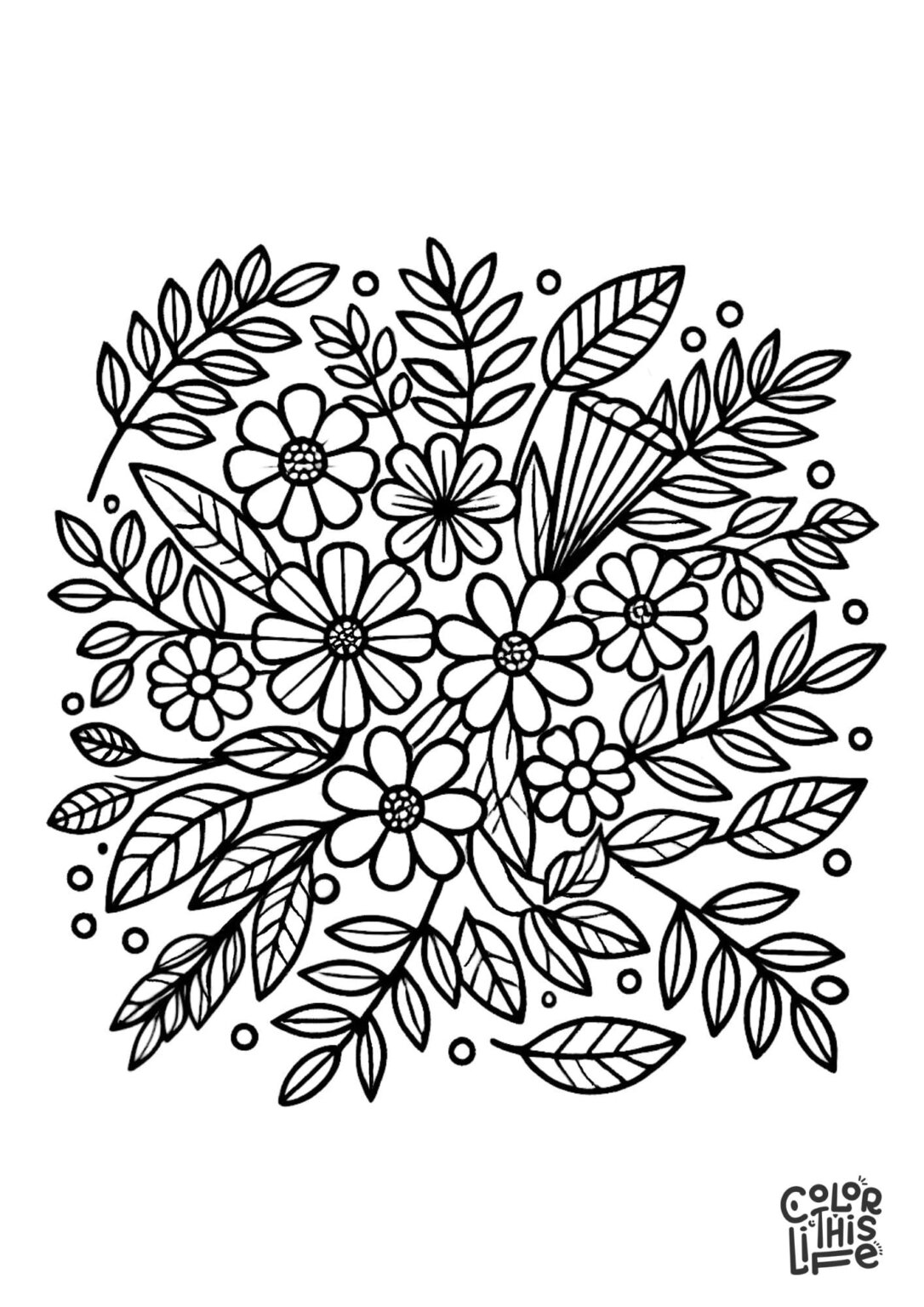 Free Printable Flowers Coloring Pages - Color This Life
