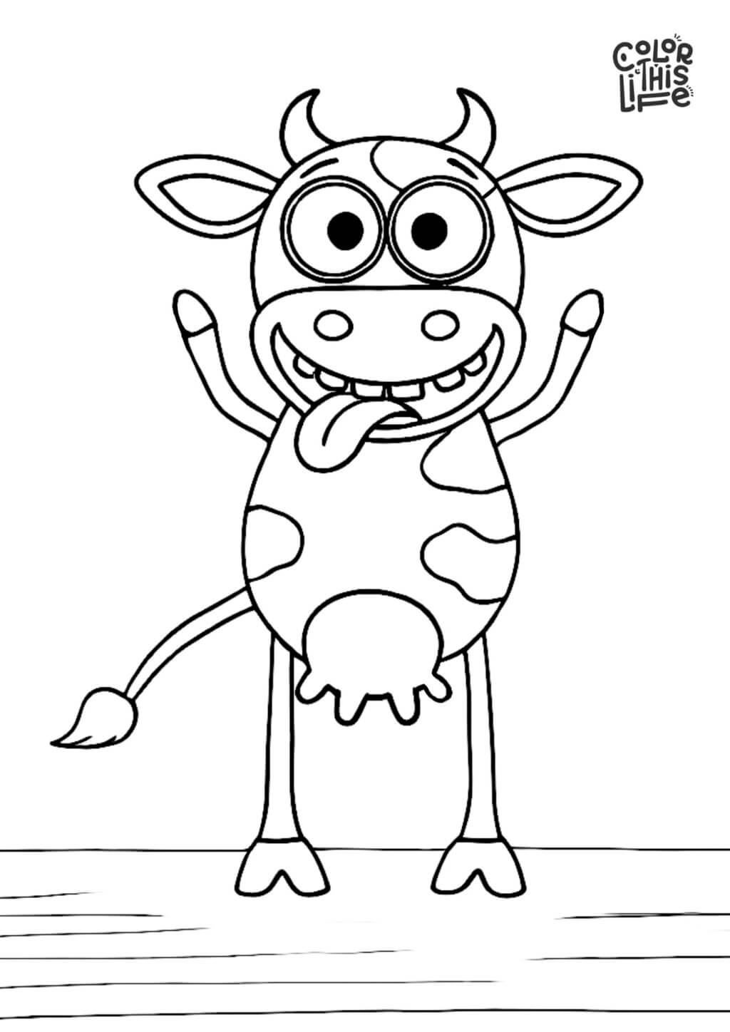 Cow Coloring Pages for Kids (Free Printable)