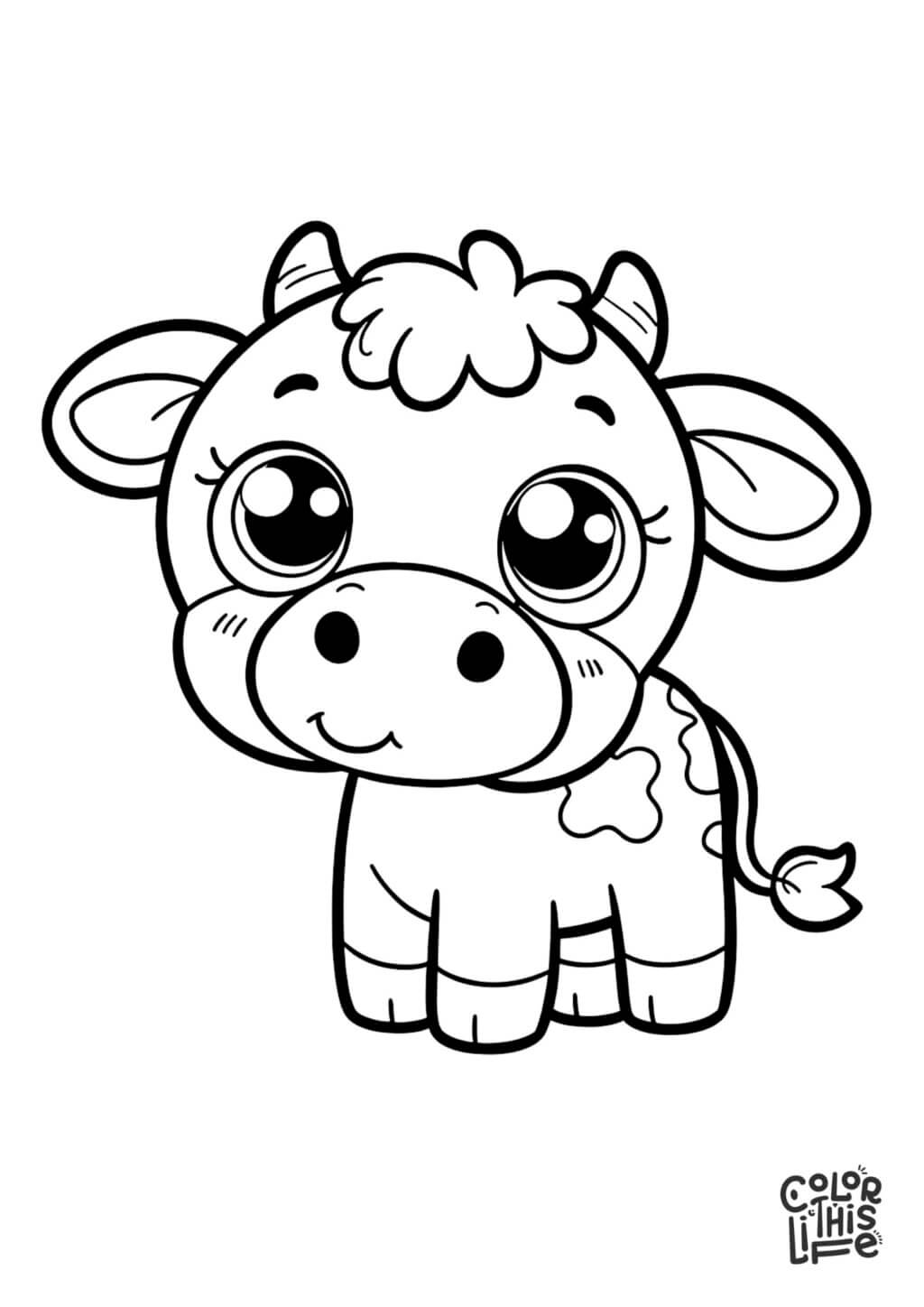 Cute strawberry cow coloring page - Color This Life