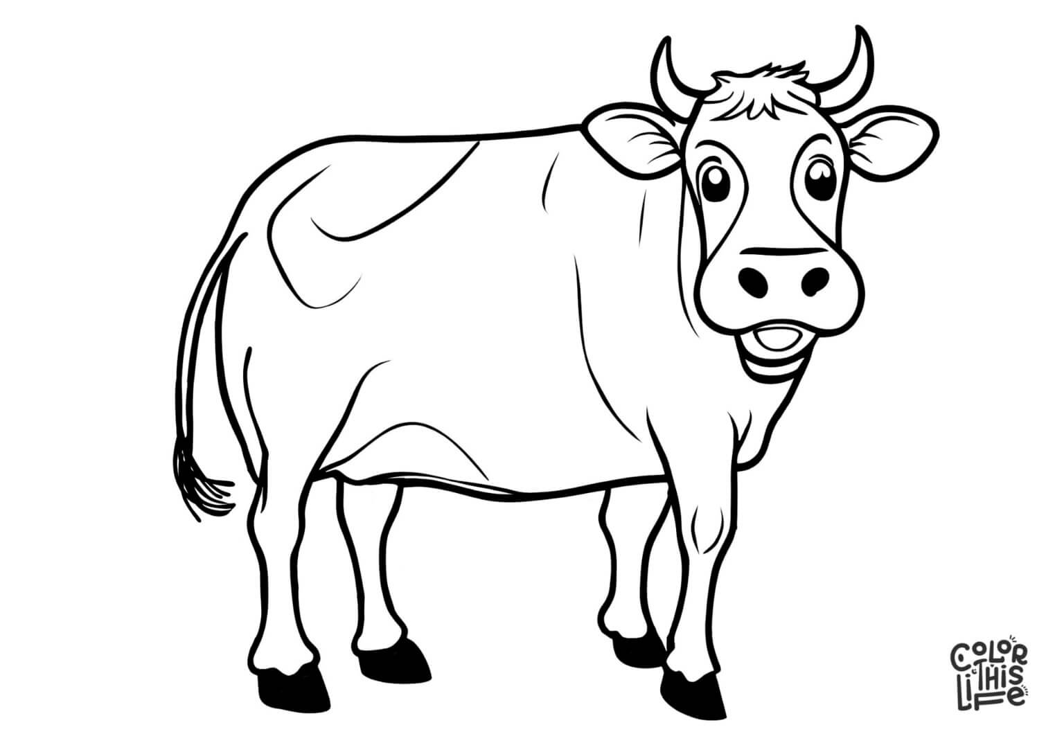 Cow Coloring Pages (Free Printable) - Color This Life