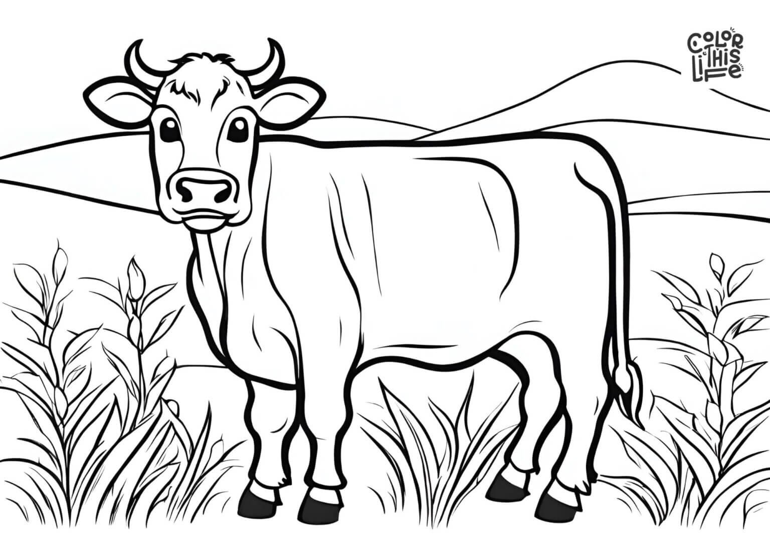 Cute Cow Coloring Pages (Free Printable)