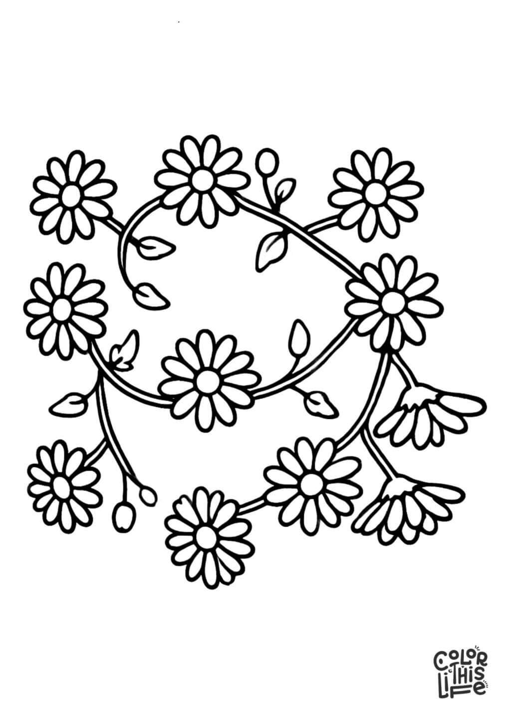 Free Printable Flowers Coloring Pages - Color This Life