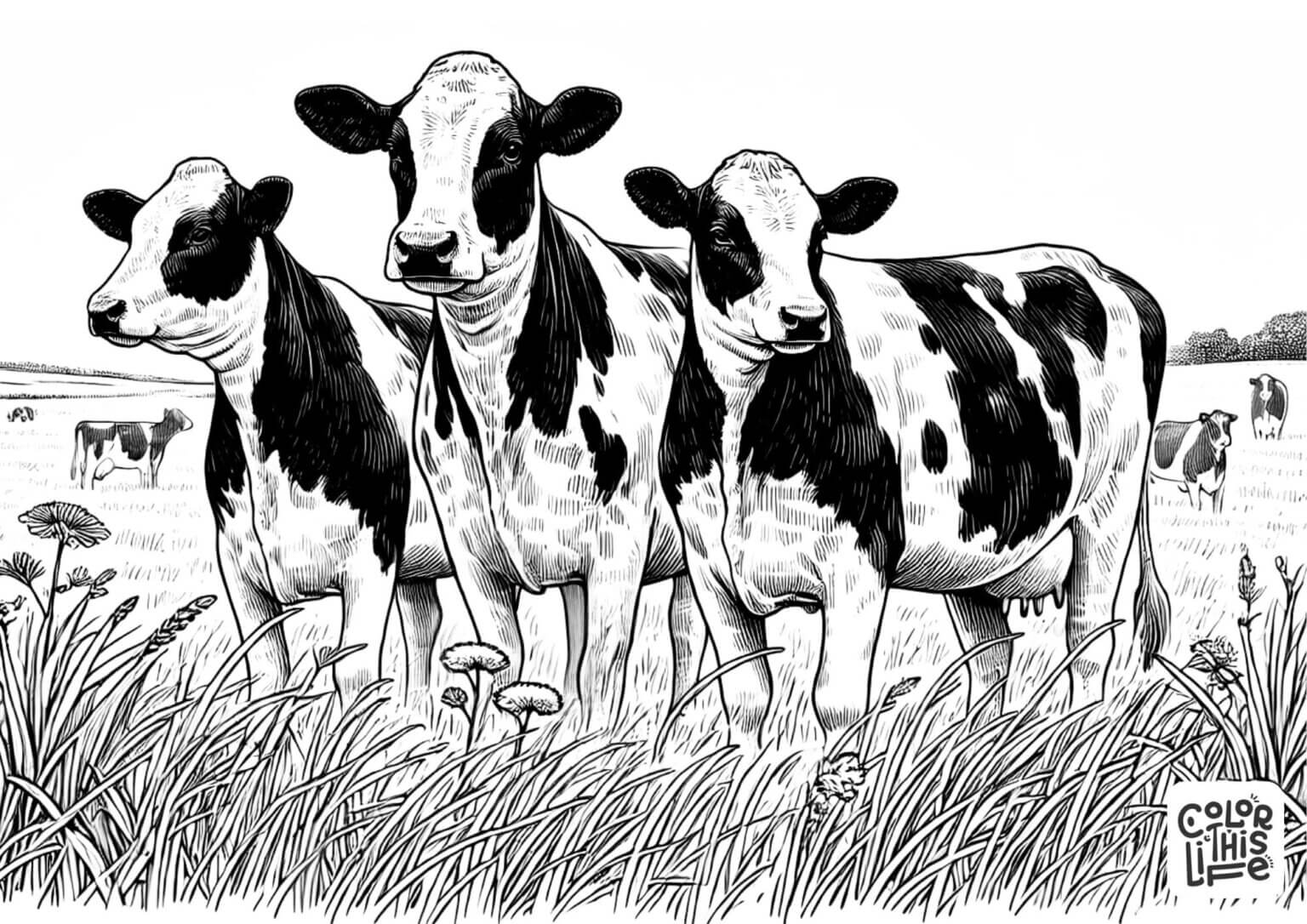 Cow Coloring Pages (Free Printable) - Color This Life