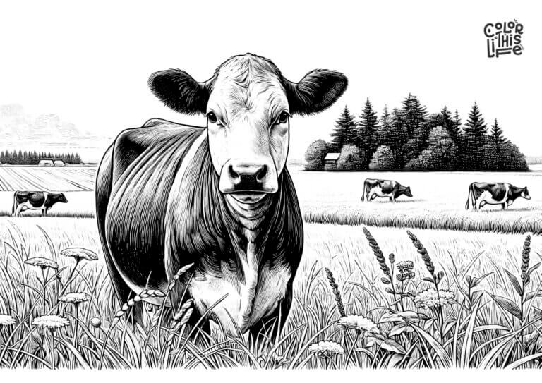 Cow Coloring Pages (Free Printable) - Color This Life