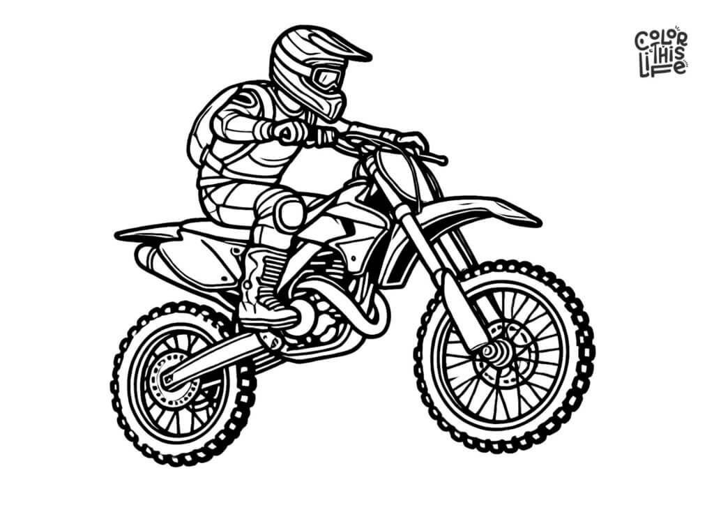 Free Printable Dirt Bike Coloring Pages - Color This Life