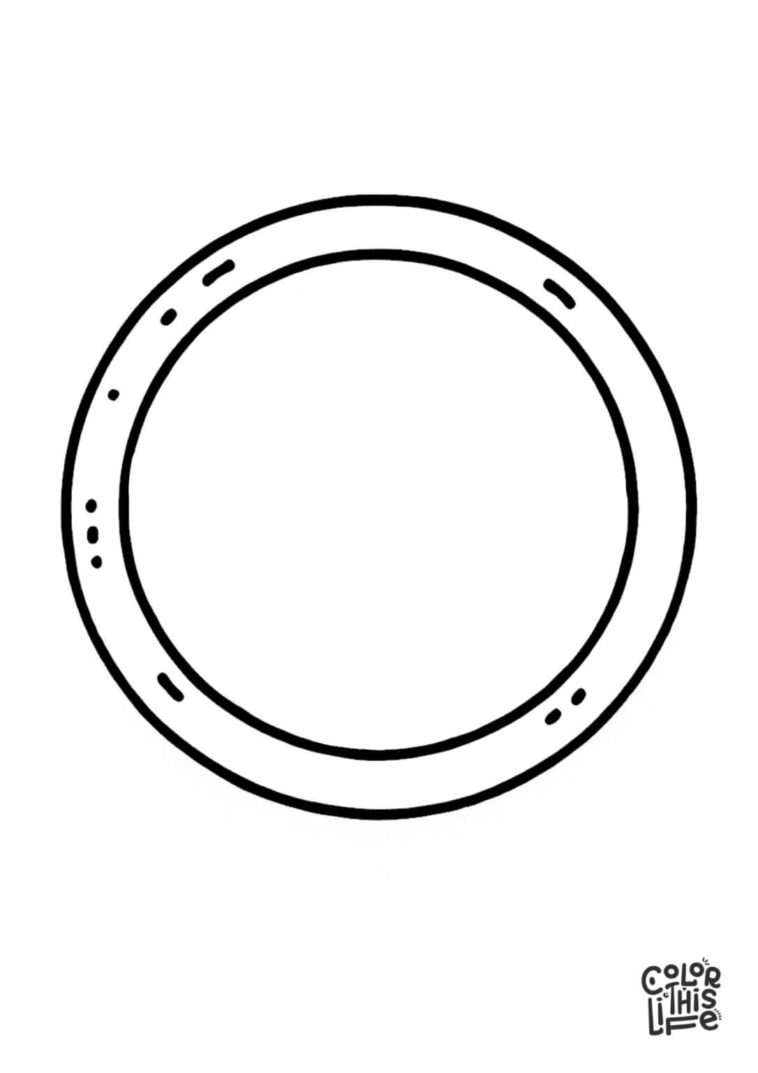 Blank pizza coloring page printable - Color This Life