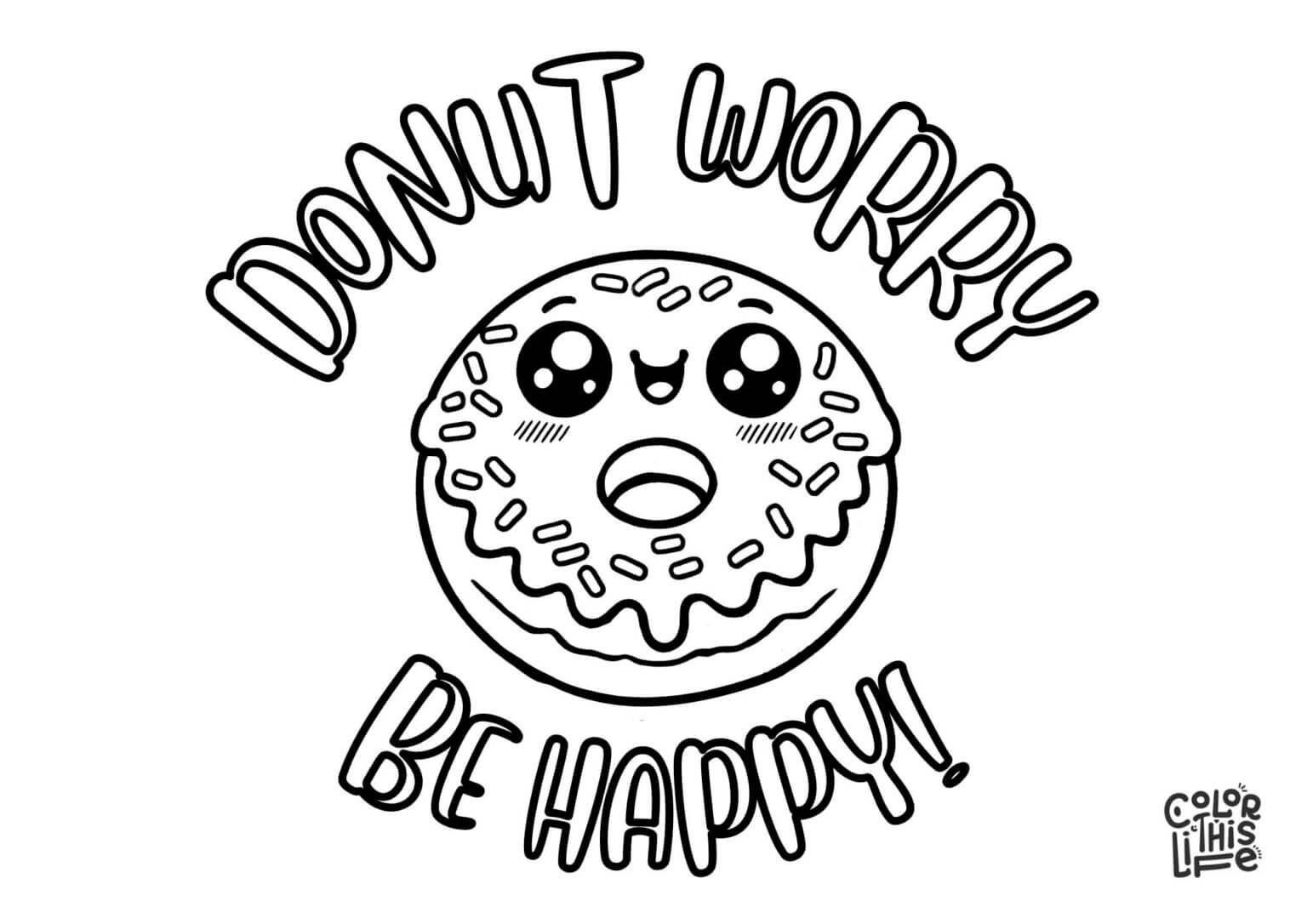 Cute Food Coloring Pages (Free Printable) - Color This Life