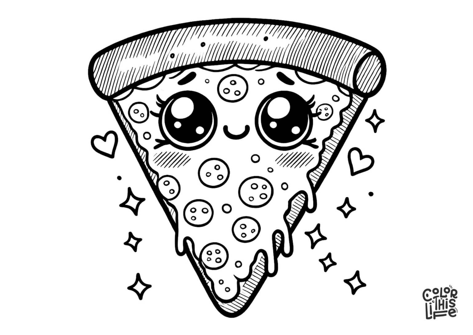 Cute Food Coloring Pages (Free Printable) - Color This Life