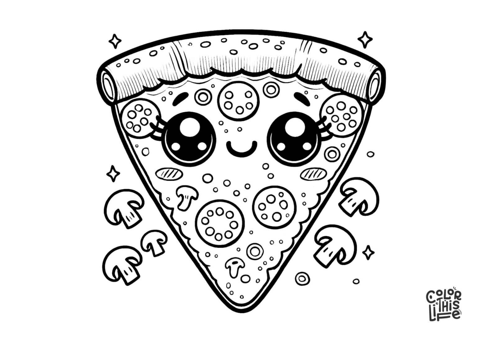 Cute Food Coloring Pages (Free Printable) - Color This Life