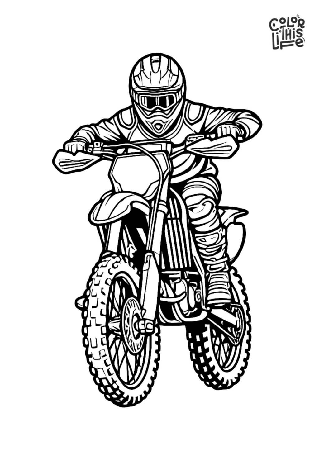 Free Printable Dirt Bike Coloring Pages - Color This Life