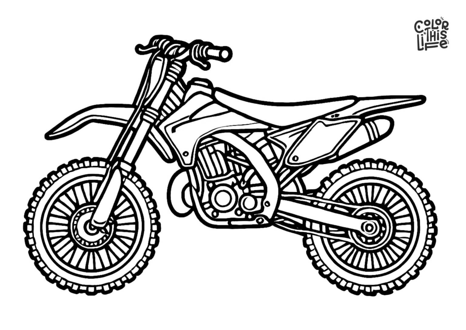 Free Printable Dirt Bike Coloring Pages - Color This Life