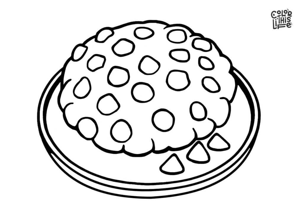 Chocolate Chip Cookie Coloring Pages (Free Printable)