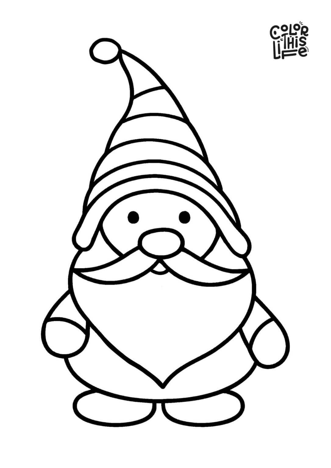 Christmas Gnome Coloring Pages (Free Printable)