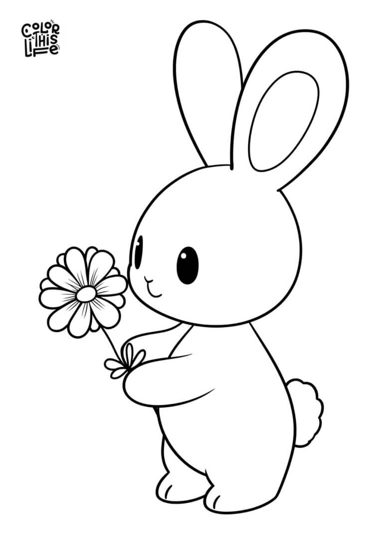 Cute Bunny Coloring Pages (Free Printable) | Color This Life