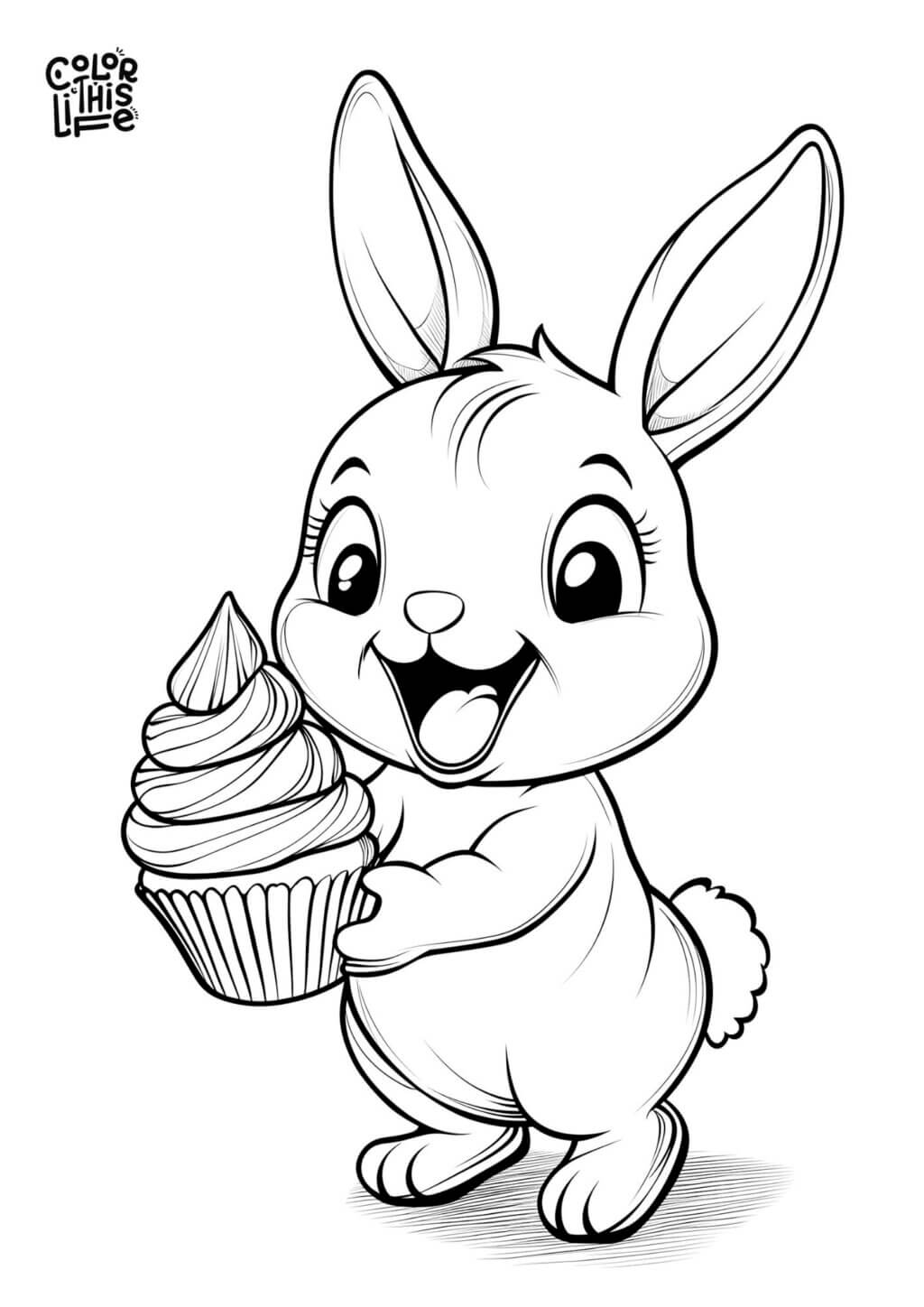 Cute Bunny Coloring Pages (Free Printable) | Color This Life