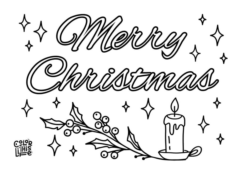 Merry Christmas Coloring Pages (Free Printable)
