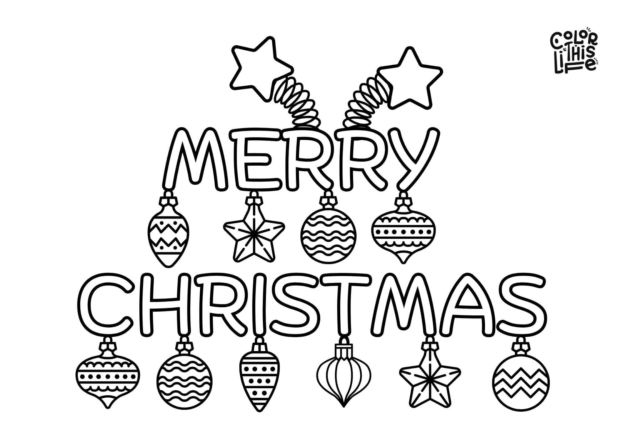 Merry Christmas Coloring Pages (Free Printable)