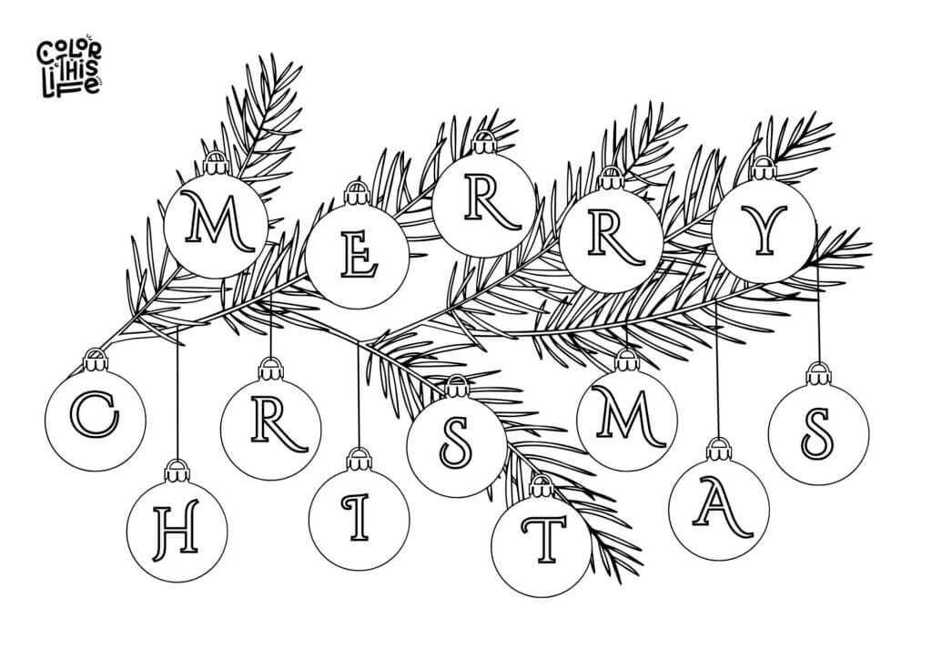 Merry Christmas Coloring Pages (Free Printable)