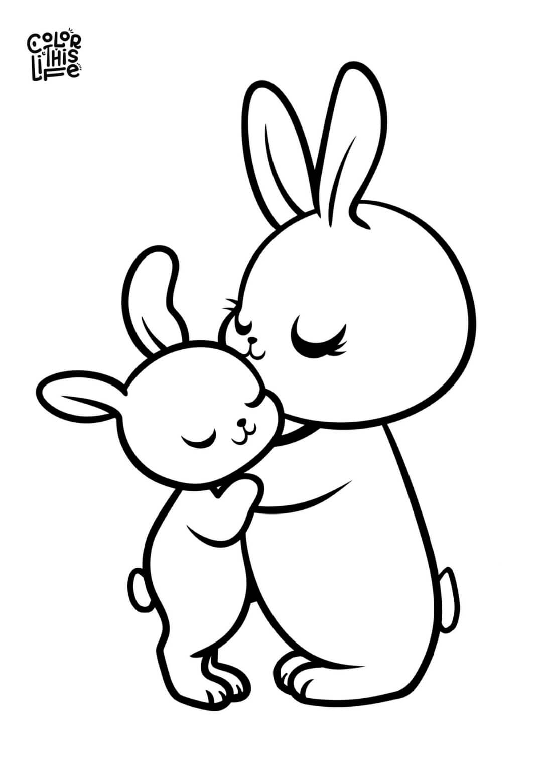 Cute Bunny Coloring Pages (Free Printable) | Color This Life