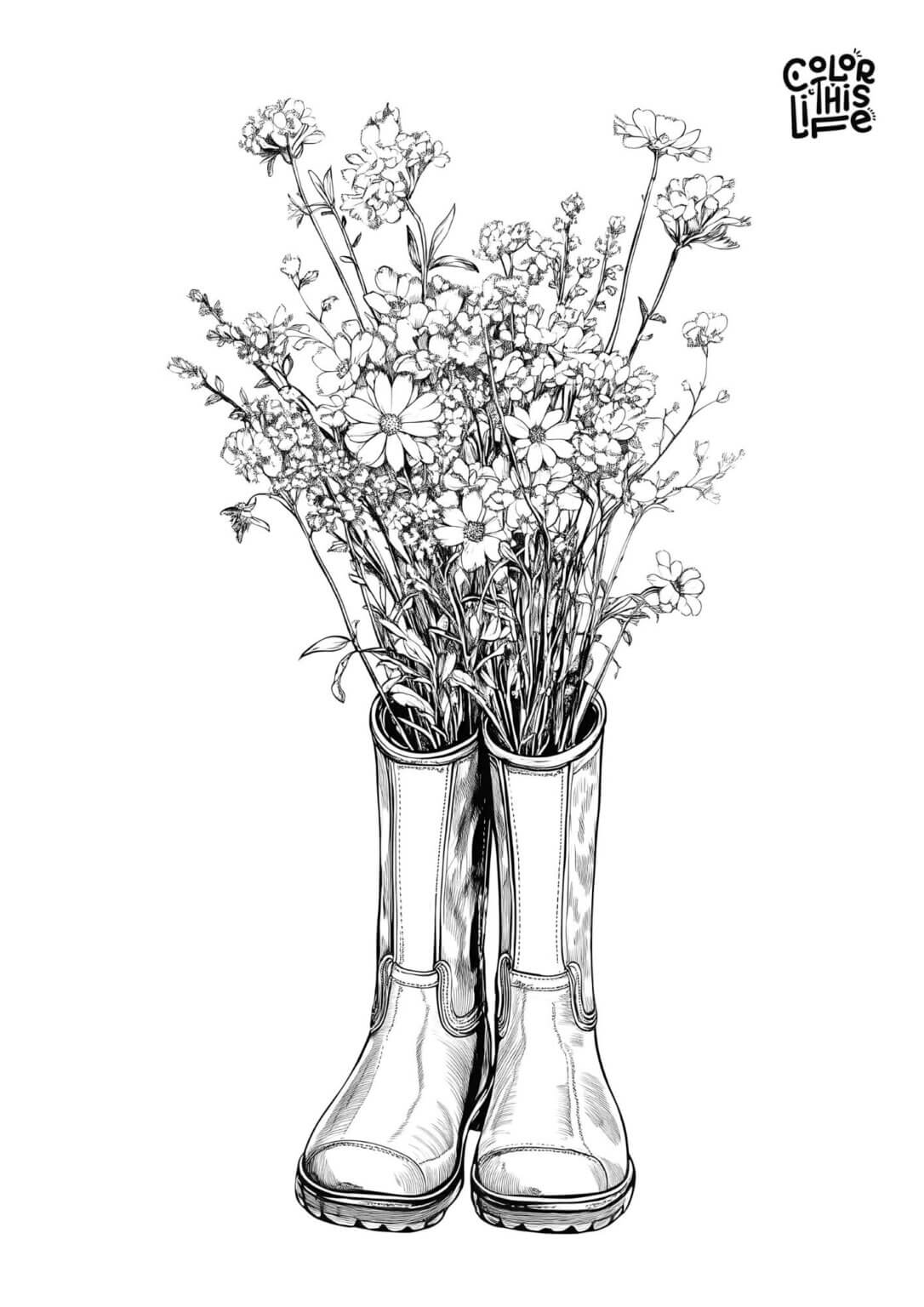 Free Printable Flowers Coloring Pages - Color This Life