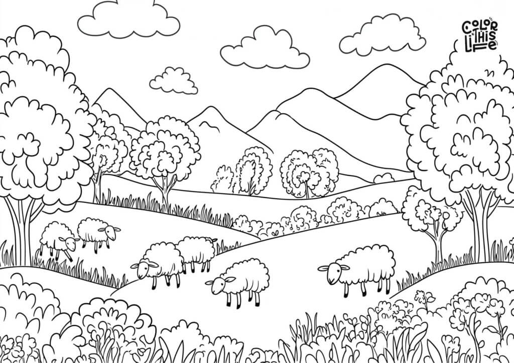 Free Printable Landscape Coloring Pages - Color This Life