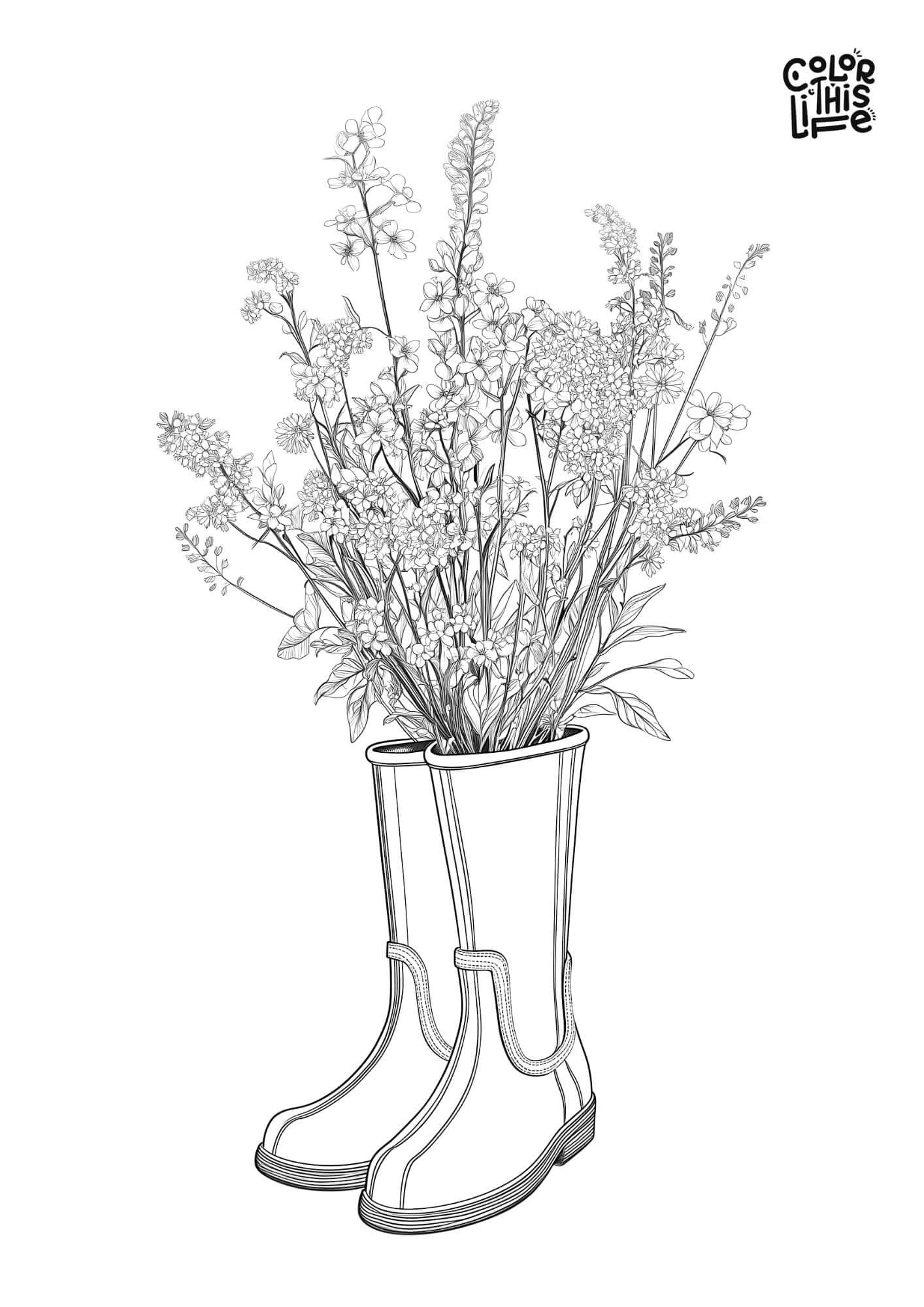 Free Printable Wildflowers Coloring Pages - Color This Life