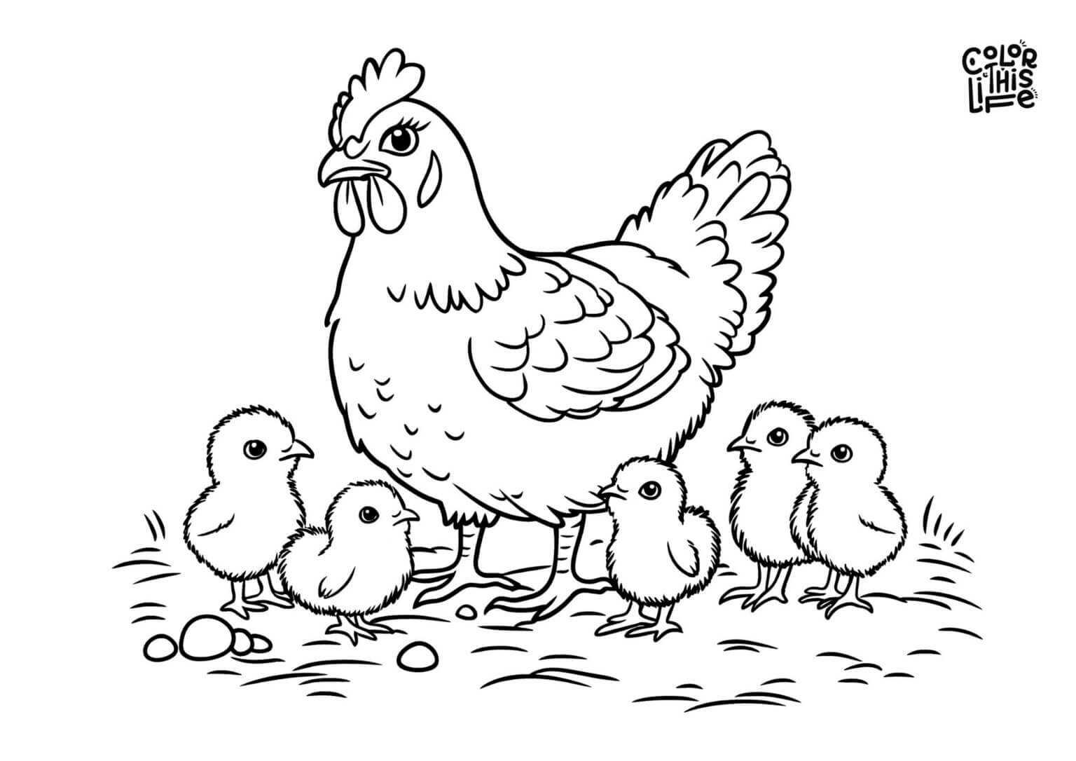 Free Printable Chick Coloring Pages - Color This Life