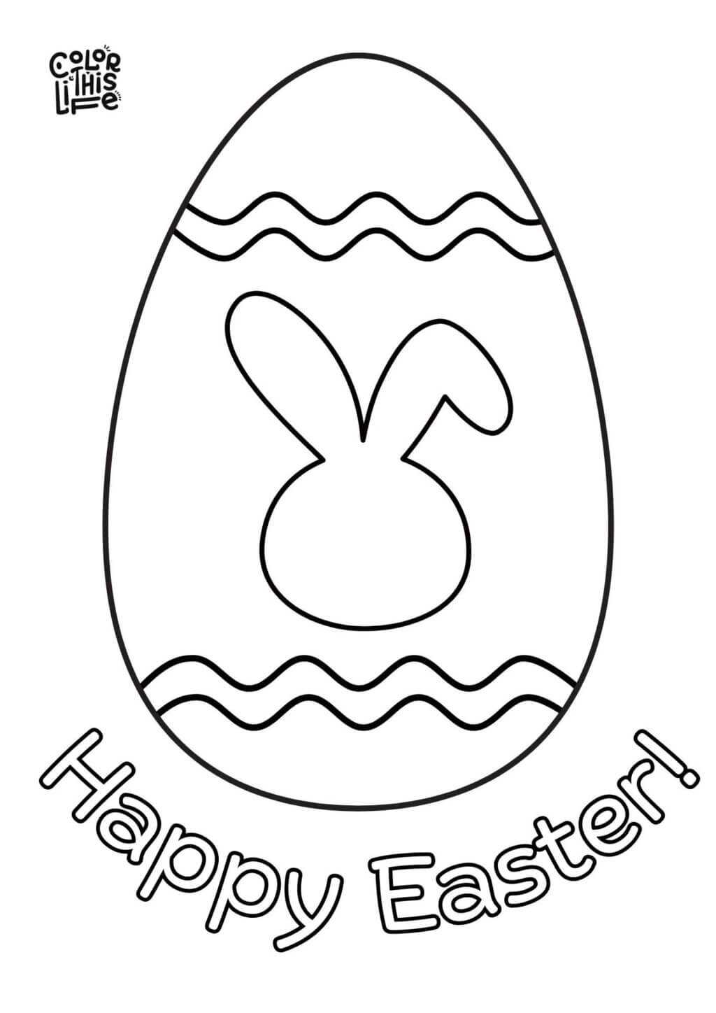 Blank Easter egg coloring page - Color This Life