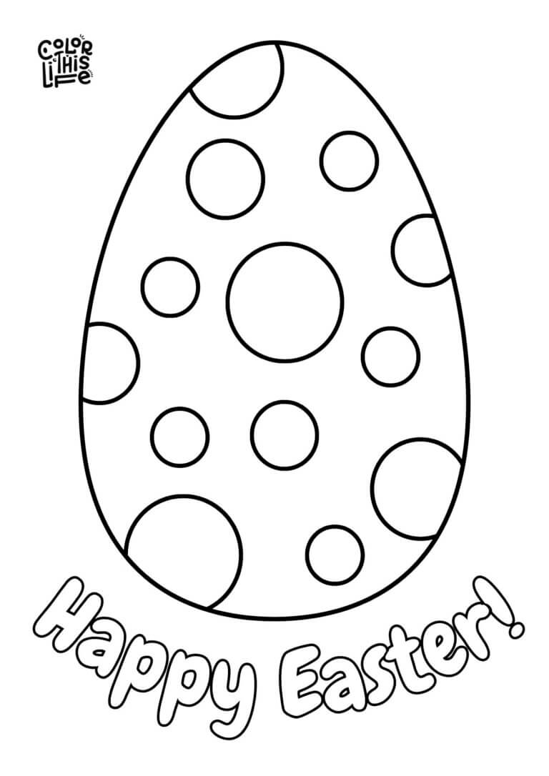Blank Easter egg coloring page - Color This Life