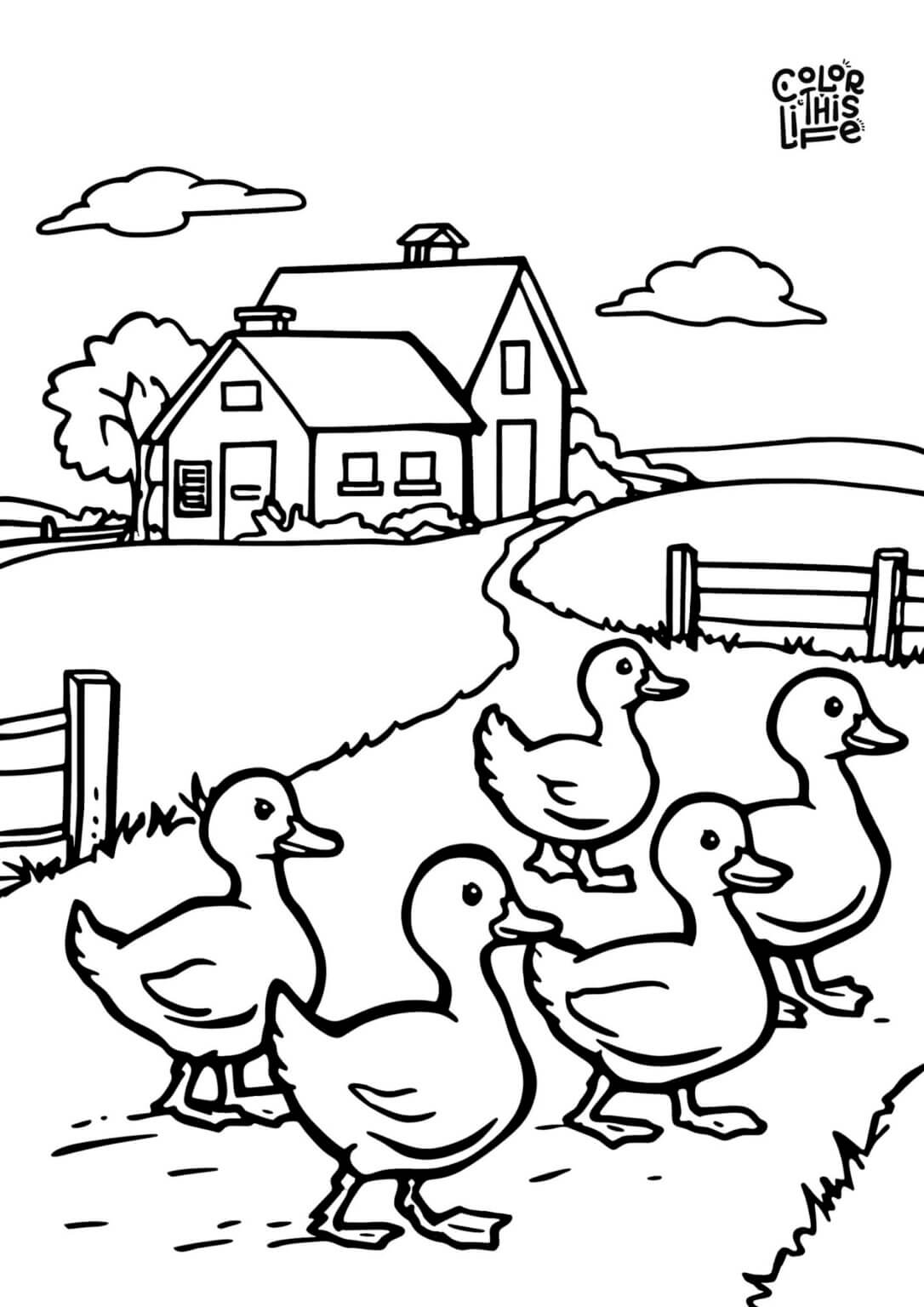 Free Printable Duck Coloring Pages - Color This Life