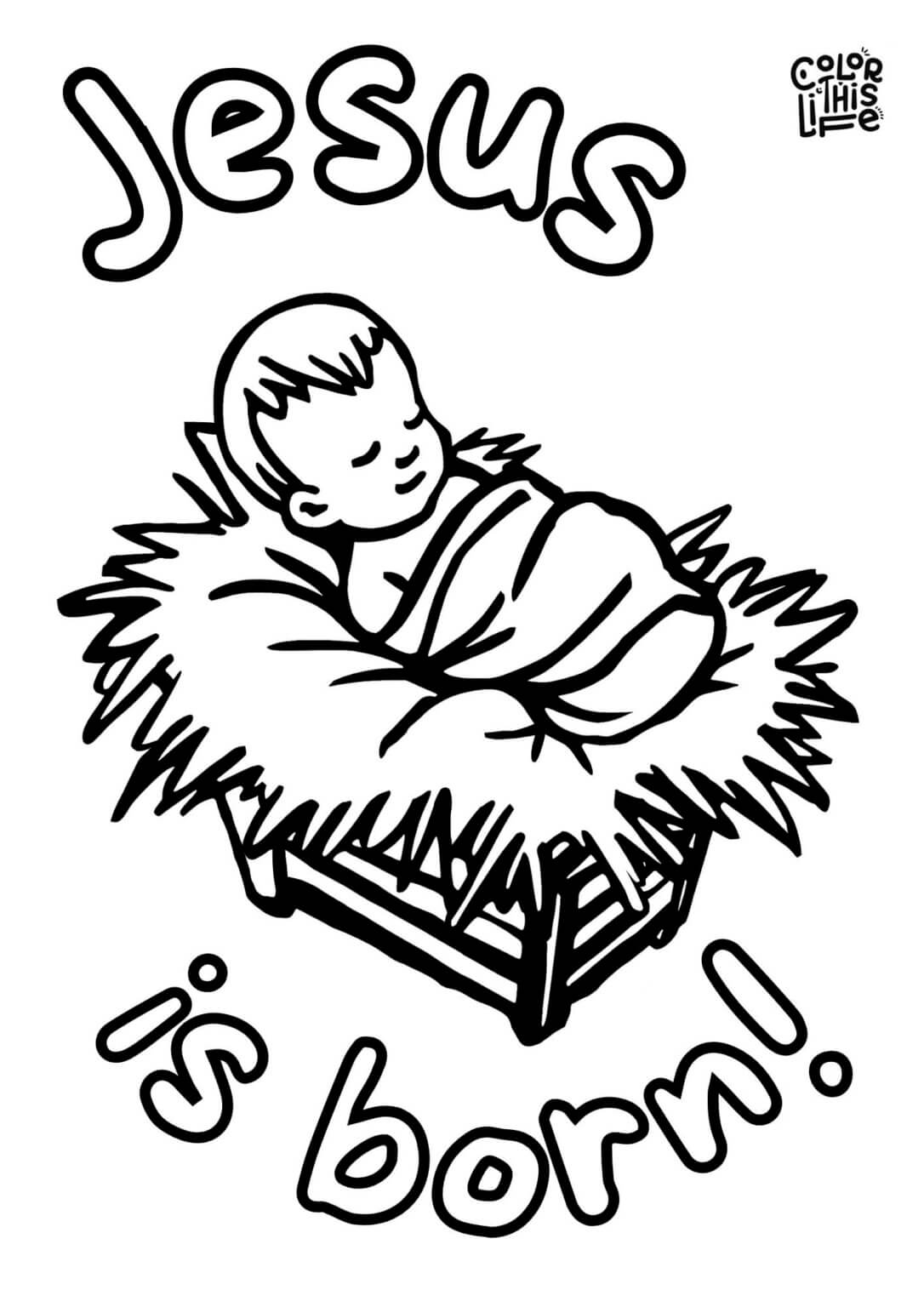 He is risen coloring page with cross - Color This Life